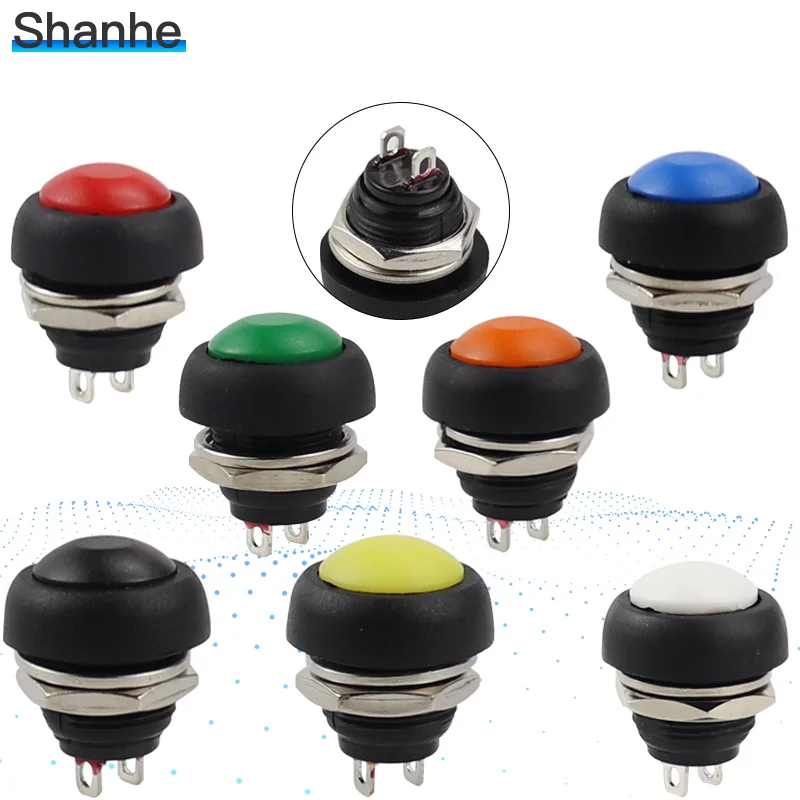 5pcs-DIY-Mini-12mm-Momentary-Waterproof-Push-Button-Switch-Horn-Blue ...