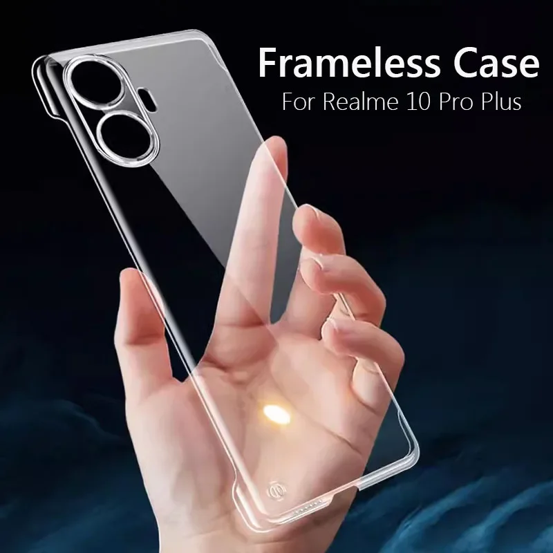 Frameless Slim Clear Hard Back Cover Case On For Realme 10 Pro Plus ...