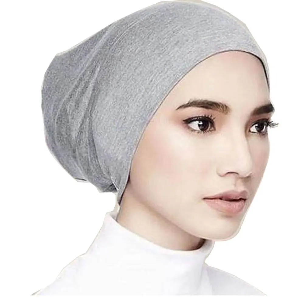 Muslim Women Cotton Inner Hijab Caps Muslim Stretch Turban Cap Islamic ...