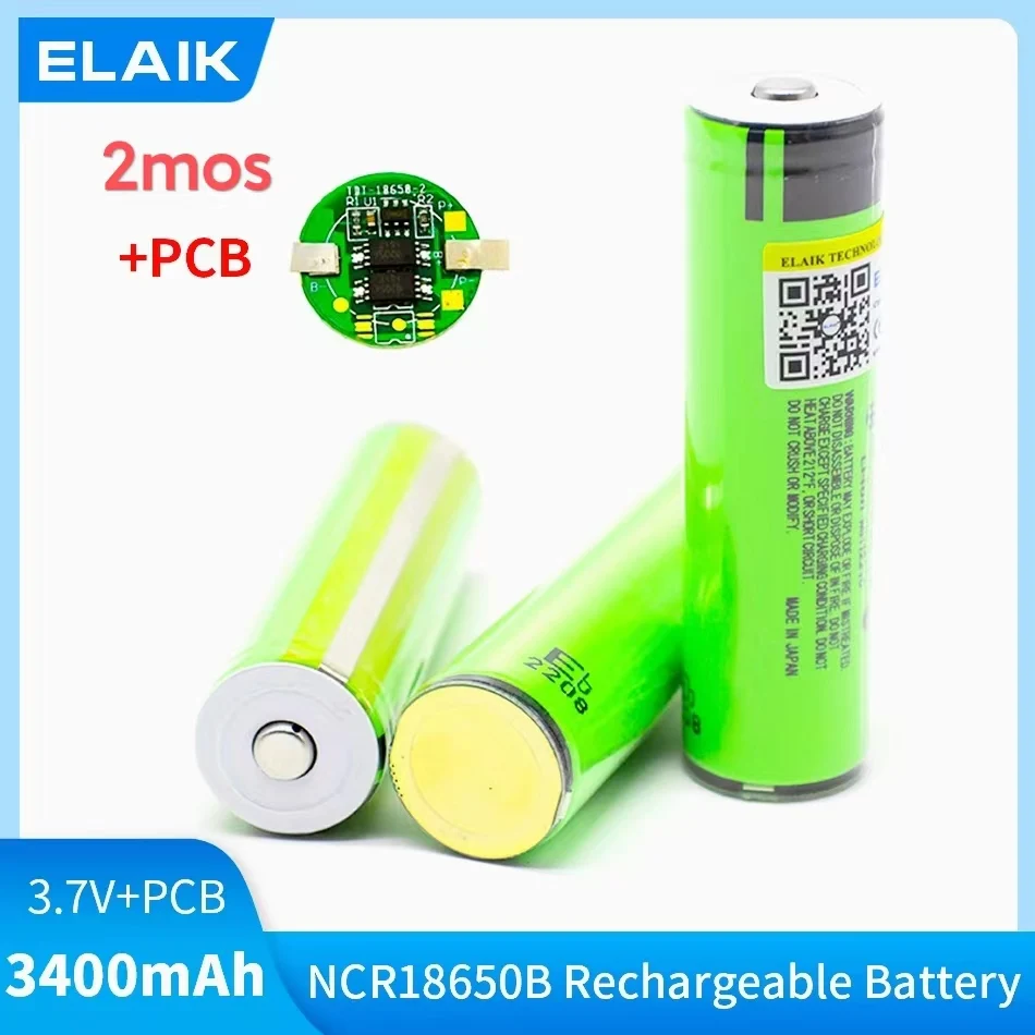 ELAIK-34B-PCB-NCR18650B-18650-3400mAh-battery-3-7V-Li-ion-rechargeable ...