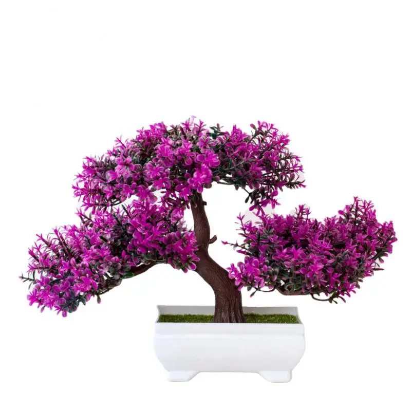 Artificial-Plastic-Plants-Bonsai-Small-Tree-Pot-Fake-Plant-Potted ...