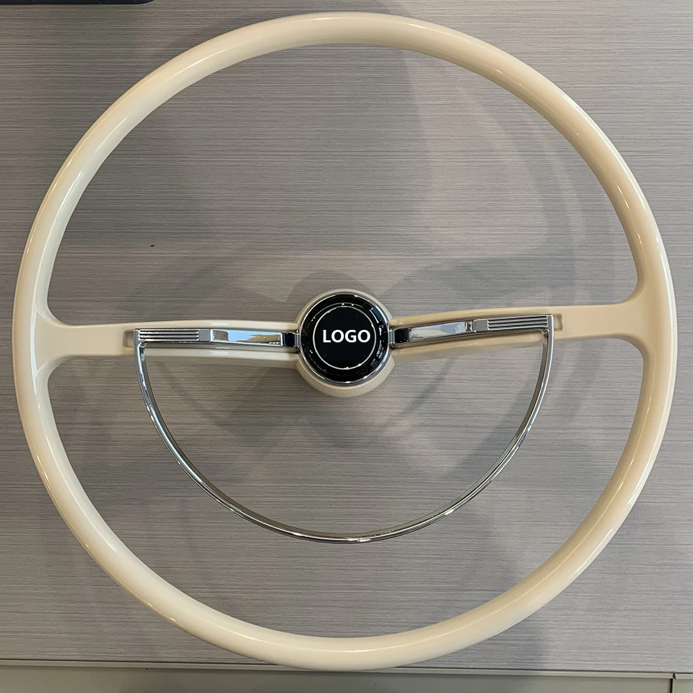 Classic-Vintage-Ivory-White-Gray-Black-Retro-400mm-Steering-Wheel-For ...