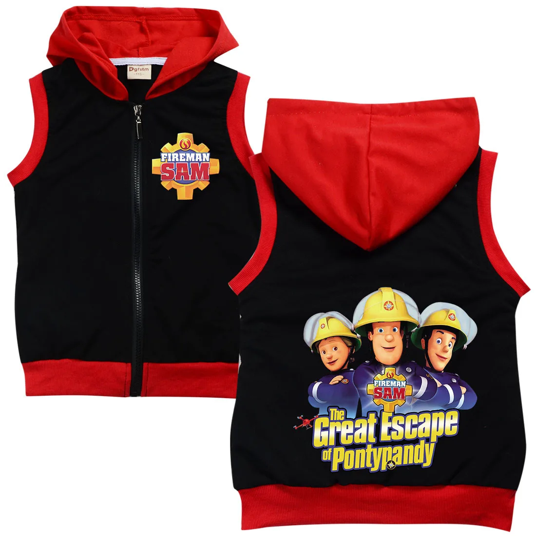 Firefighter Fireman Sam Hoodie Kids Zipper Jacket Baby Boys Hooded ...