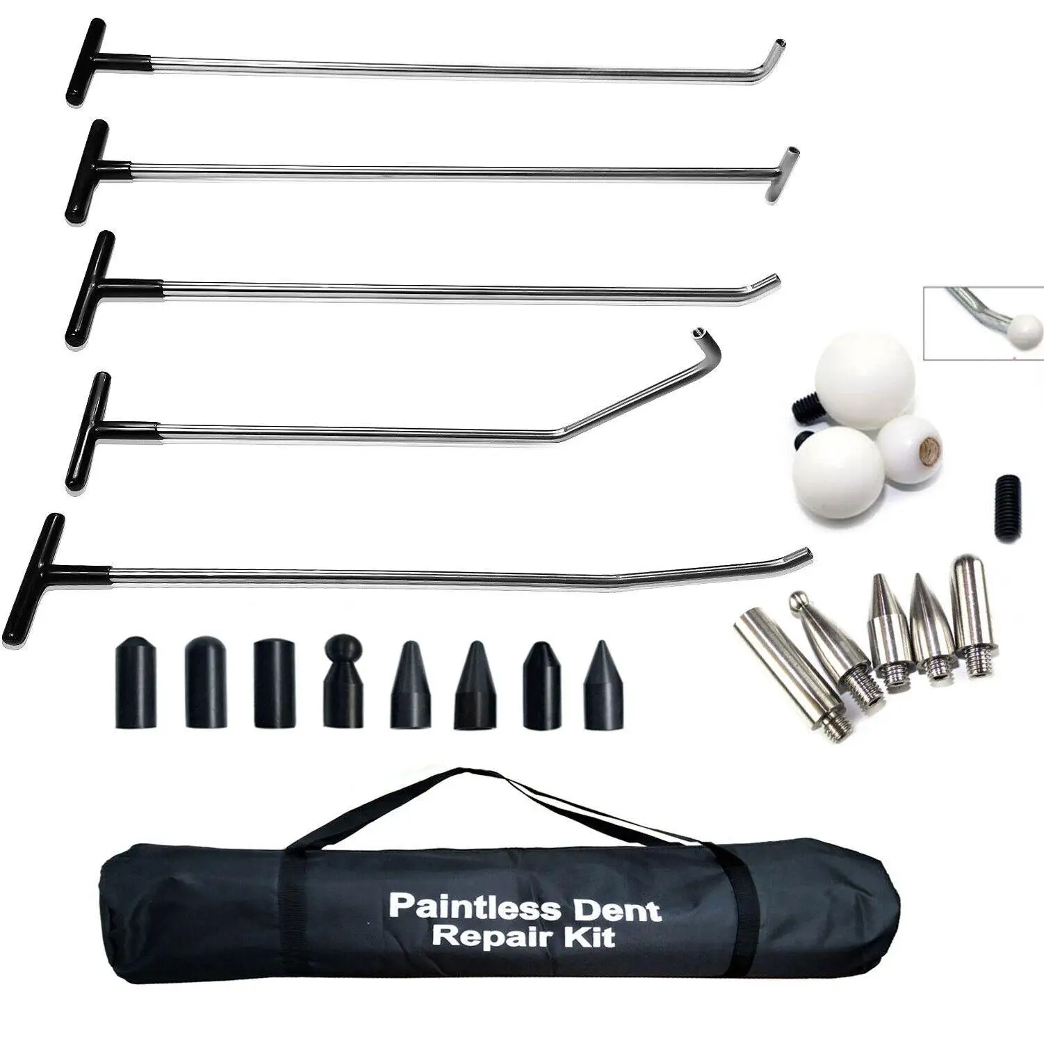 Automotive-Sheet-Crowbar-With-Metal-Replaceable-Head-Kit-Paintless-Dent ...