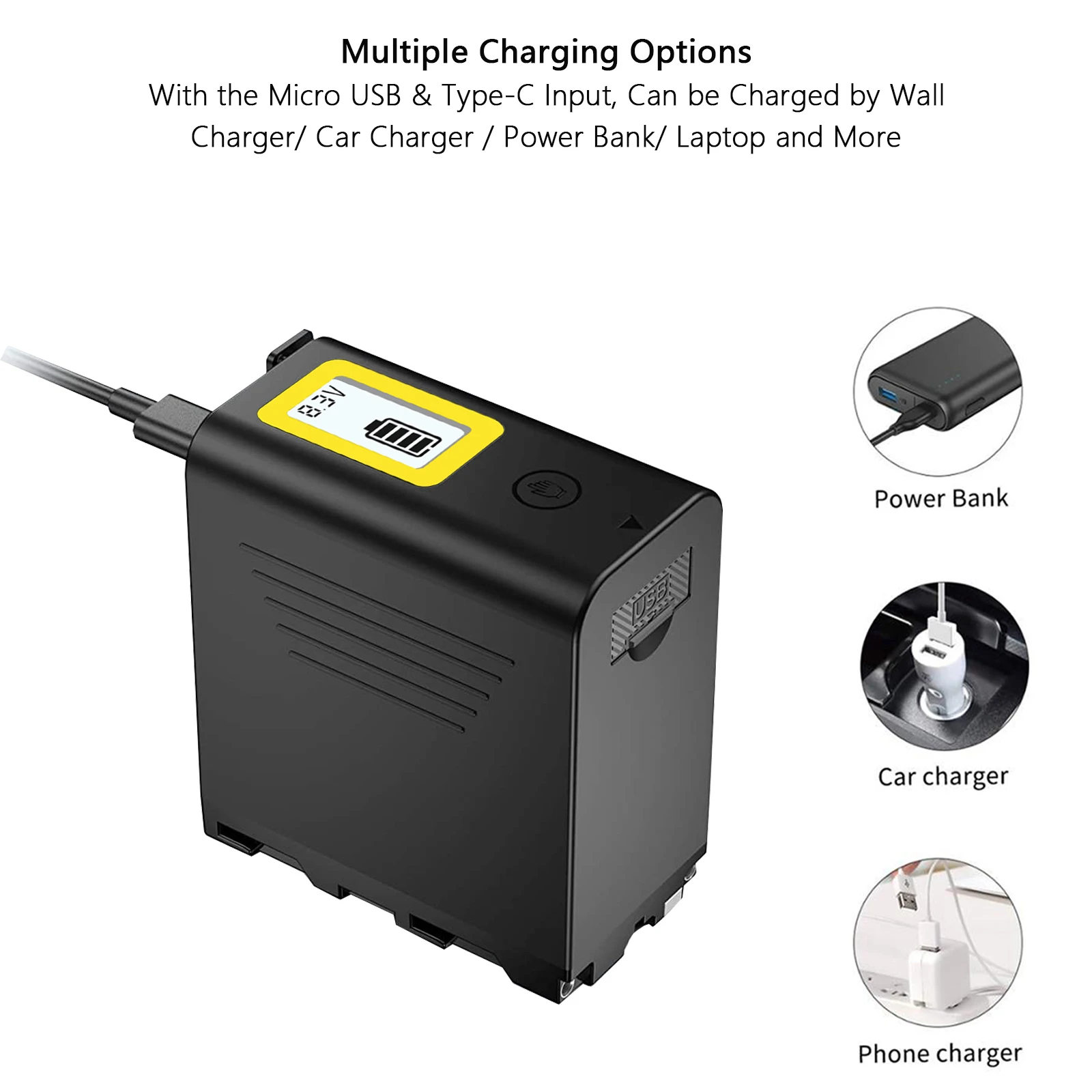 1 Pcs Battery-Batterie NP-F960 NP-F970 avec écran LCD pour Sony NP-F970 ...