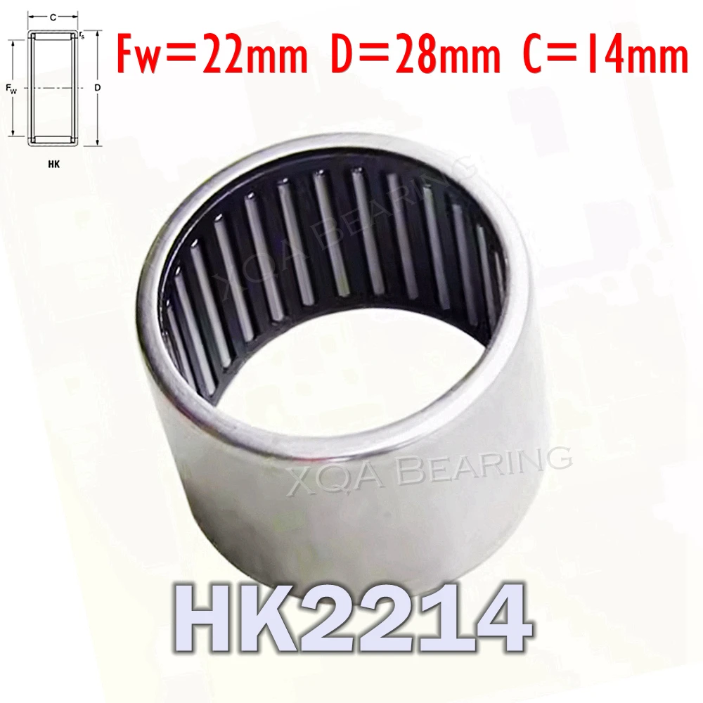 10Pcs-Lot-HK2214-Drawn-Cup-Needle-Roller-Bearing-With-Open-Ends-HK222814-Diameter-22mm-Stamped ...