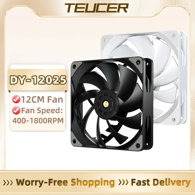 TEUCER-DY-12025-120mm-CPU-Cooler-Fan-4PIN-PWM-400-1800RPM-Computer-Case ...