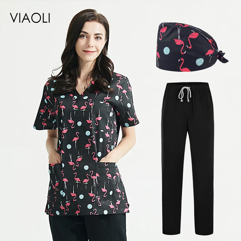 Pure-Cotton-Soft-Anti-wrinkle-Uniforms-High-quality-Frosted-V-neck ...