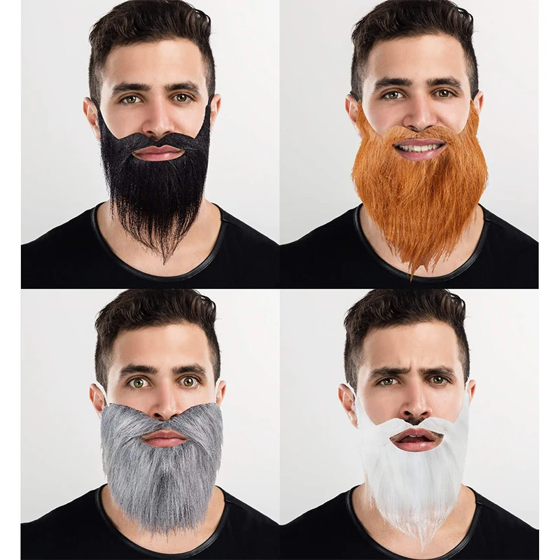 Fake Beard Dress Up With Elastic Rope Facial Hair Cosplay Fake Mustache ...