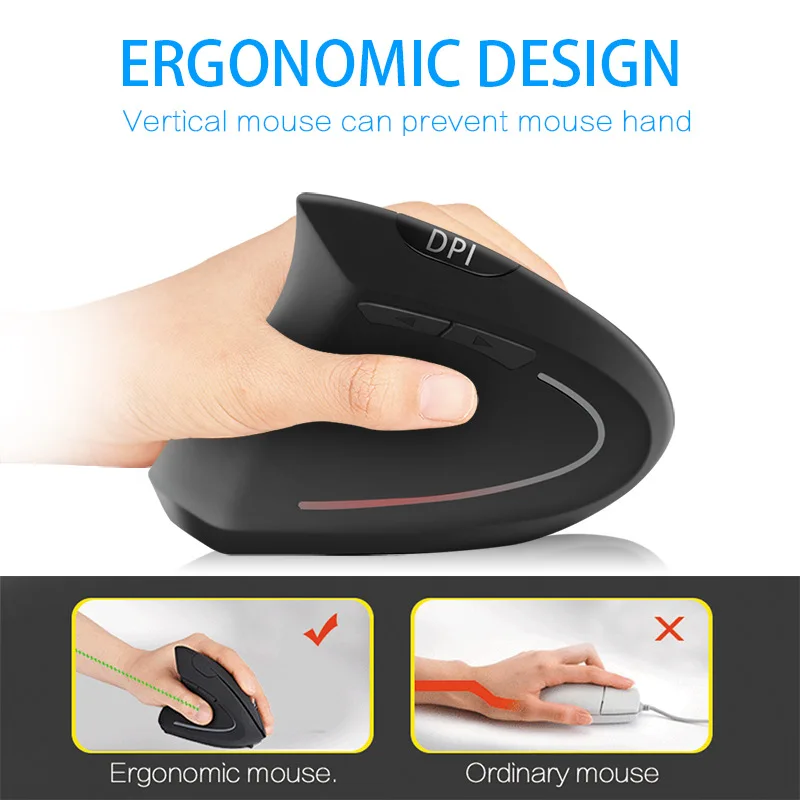 RYRA-Vertical-Ergonomic-Mouse-Left-handed-Wireless-Charging-Computer ...