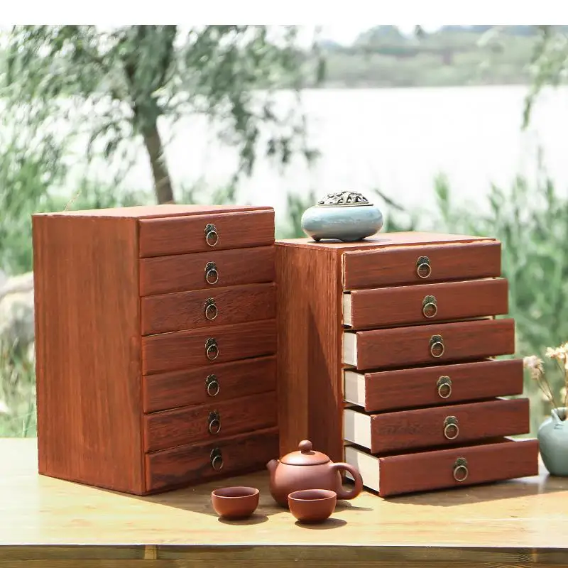 Multilayer-Solid-Wood-Tea-Box-Cake-Storage-Drawer-Type-Cabinet ...