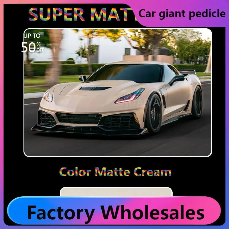 Super Matte Cream vinyl wrap Car Wrapping Sticker white Glossy vinyl ...