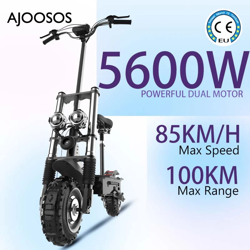 85KM/H Fast Electric Scooter Adults 60V 5600W Dual Motor Electric ...