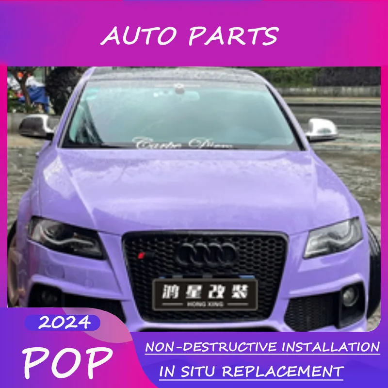 Suit For Audi 08 16 A4l Modification, Belgium Rs4 Large Surround Front Bumper, Grille Fog Light ...
