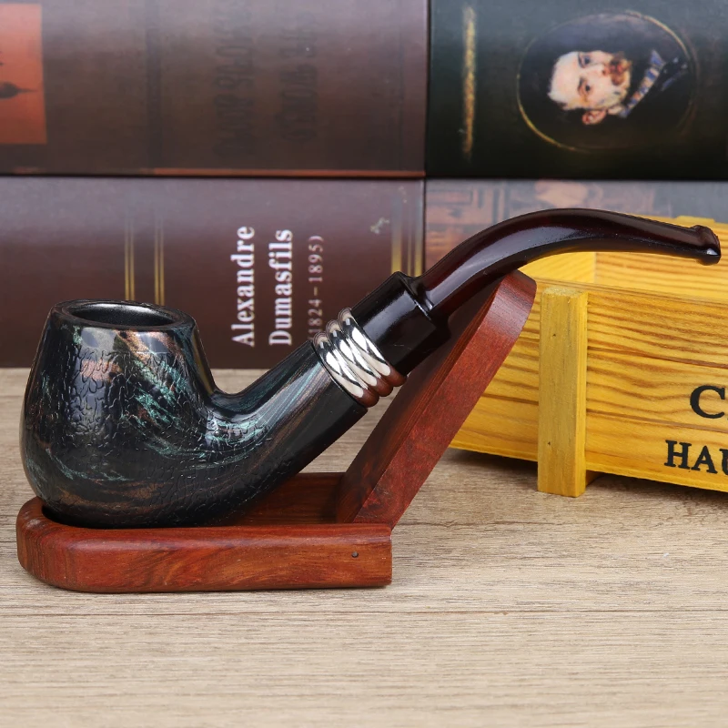 New-Resin-Wood-Smoking-Pipe-Snake-Scale-Bent-Pipes-Chimney-Glown ...