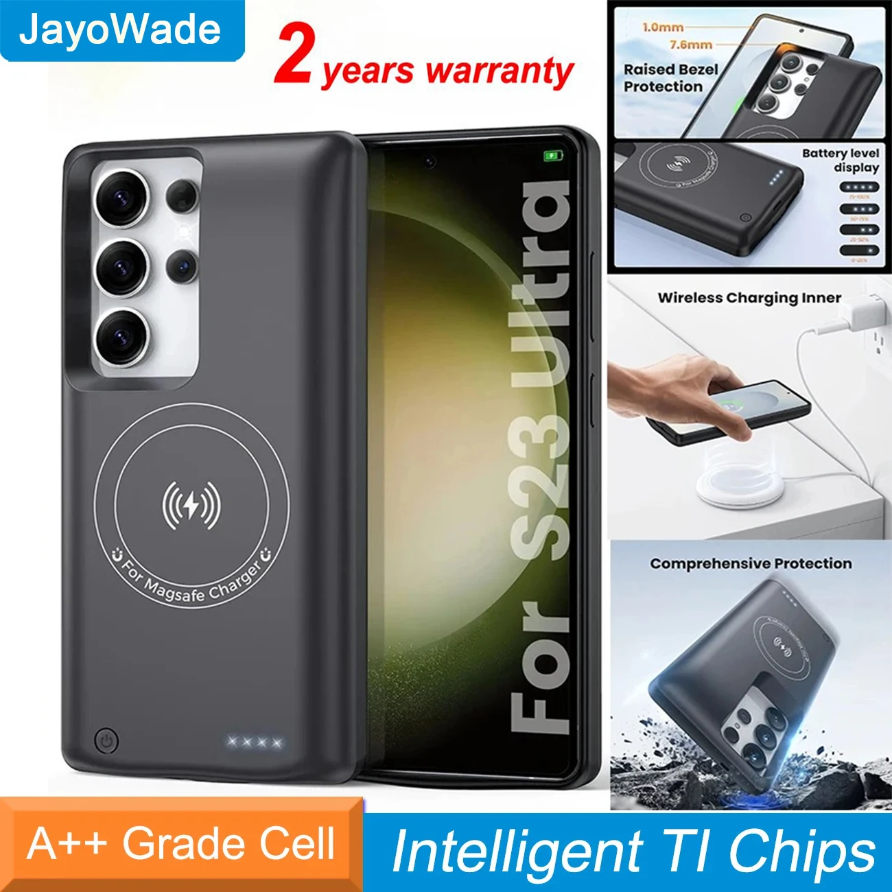 10000mAh Phone Cover for Samsung Galaxy S23 Ultra S24 S25 Ultra S25 ...
