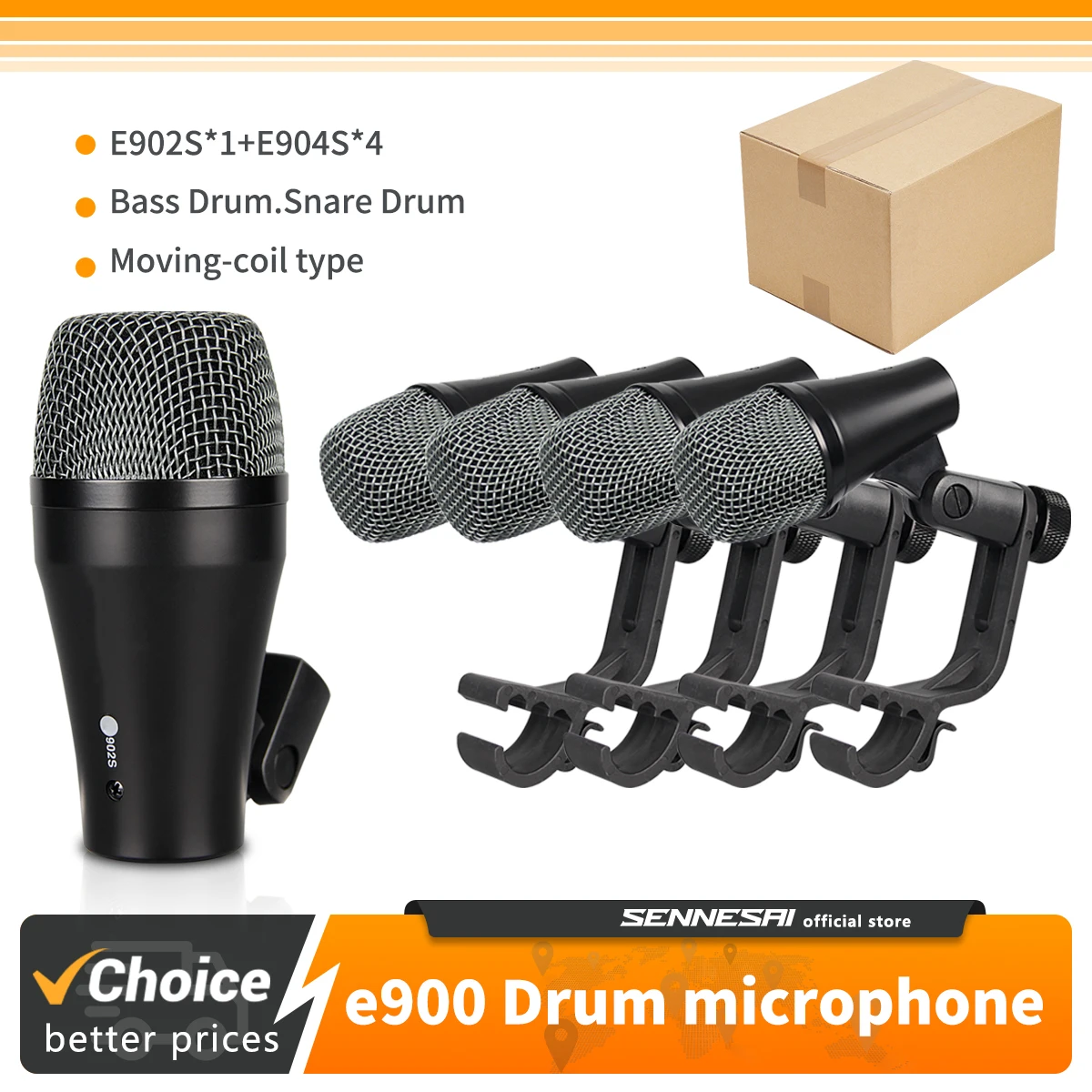 E902S-E904-Drum-microphone-Drum-instrument-microphone-Snare-Drum-microphone-Bass-Drum-microphone ...