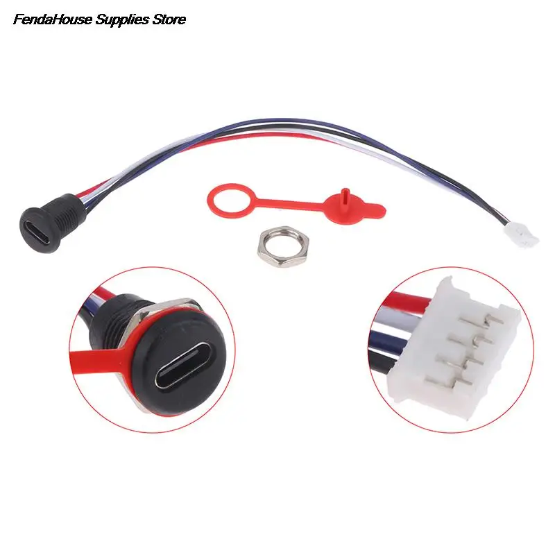 USB-C-4Pin-high-current-charging-socket-with-PH2-0-nut-snap-lock-plate ...