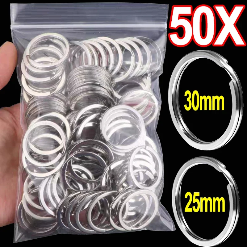 10-50pcs-lot-Steel-Keyring-Blank-Circle-for-DIY-Keychain-Jewelry-Making ...