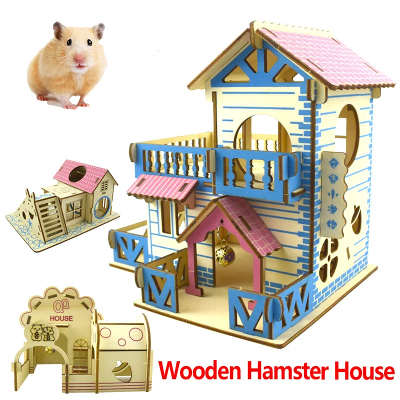 Hamster House Assembled Solid Wood Double-storey Single-family Villa ...
