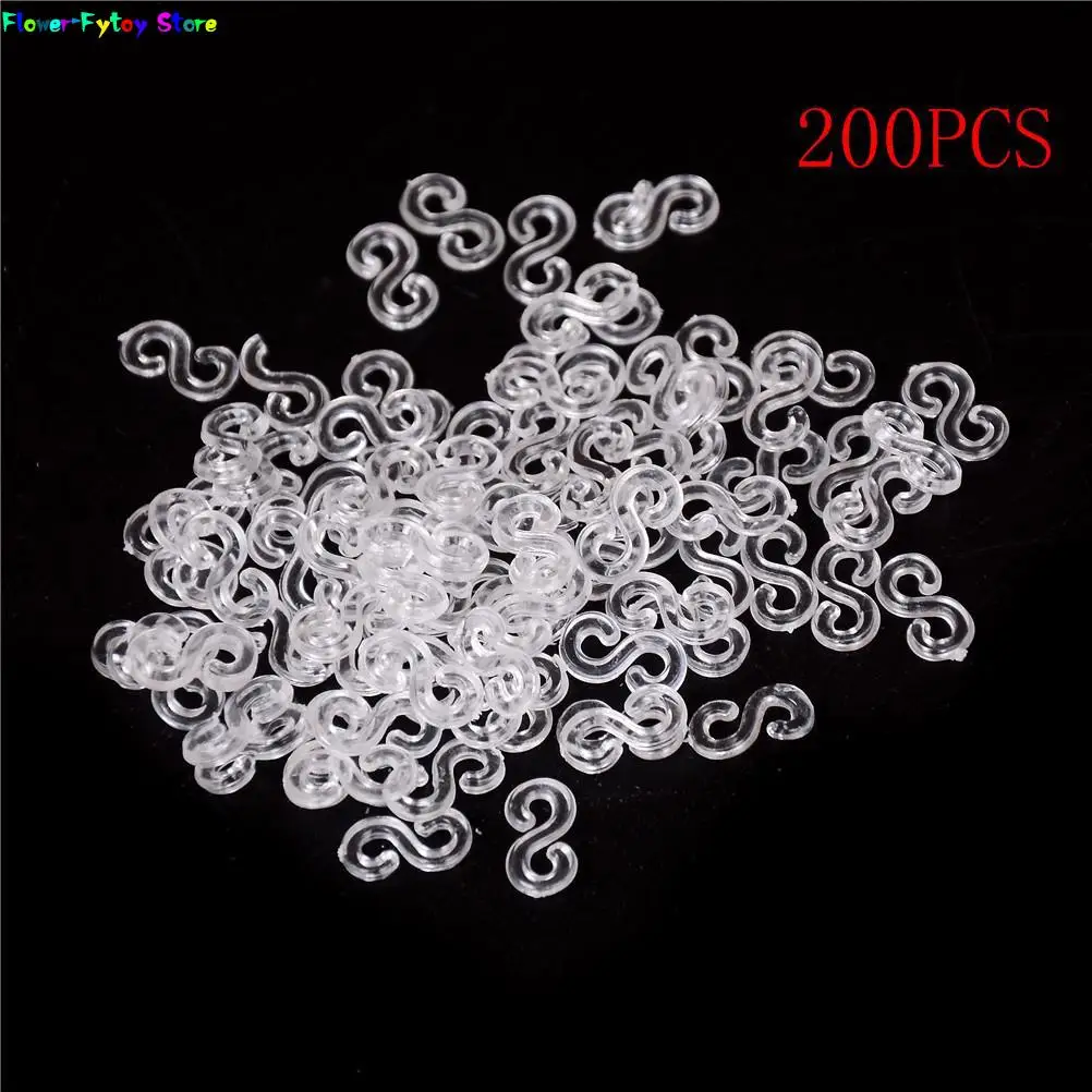 10bags/200PCS Transparent Loom Rubber Bands Kits S Clips For DIY Loom ...