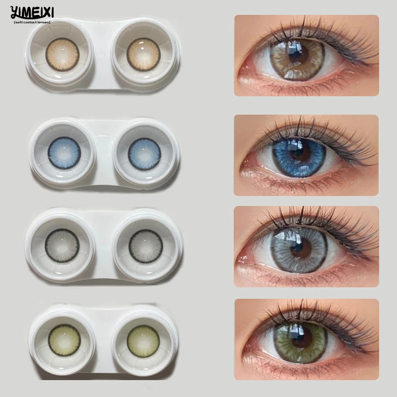 YIMEIXI 1 Pair Color Contact Lenses for Eyes Natural Blue Lenses ...