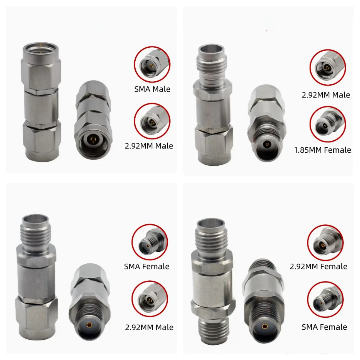2.92MM To SMA Stainless Steel Adapter 18GHZ 2.92 Male To SMA Female ...