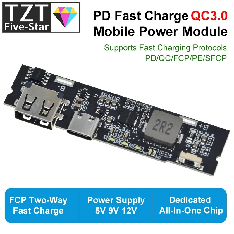 QC3.0 QC2.0 Dual USB 18W Type C USB SW6106PD Fast Charge Mobile Power ...