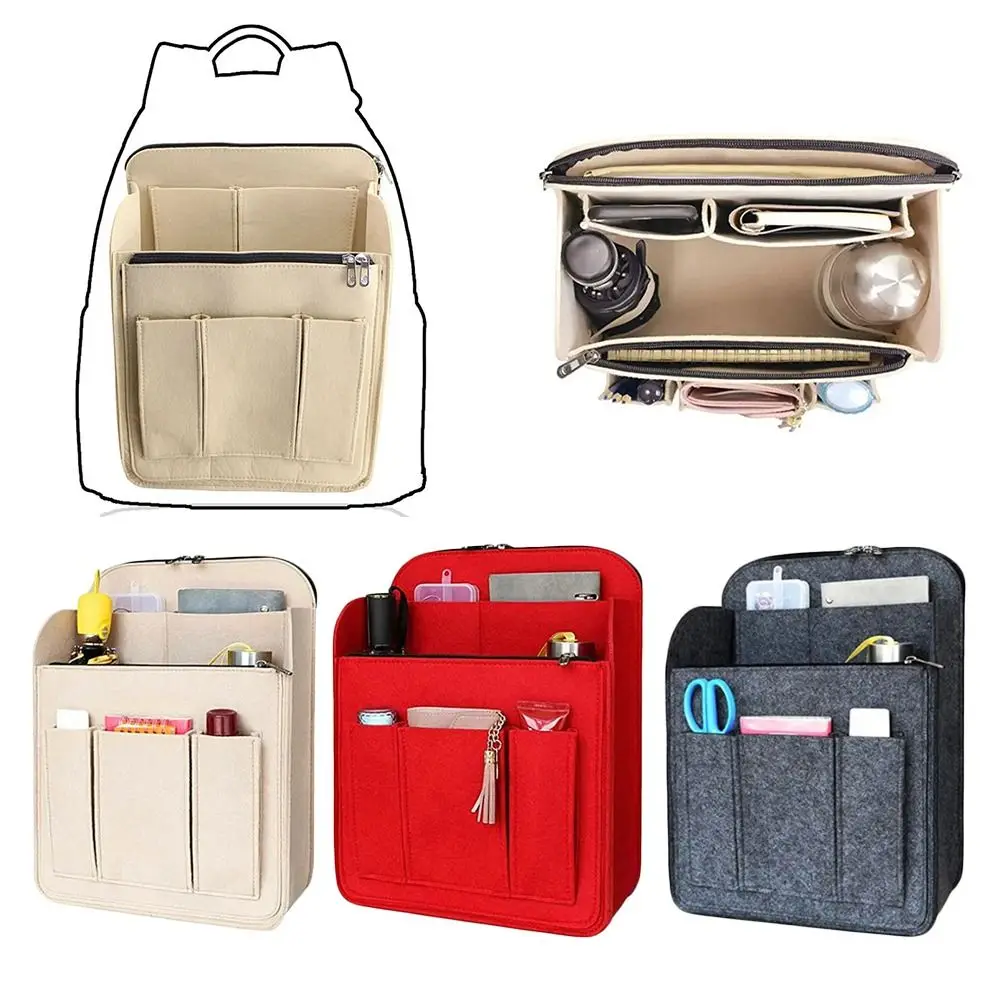Backpack-Inner-Bag-Multi-Pocket-Felt-Insert-Bag-Large-Capacity-Liner ...