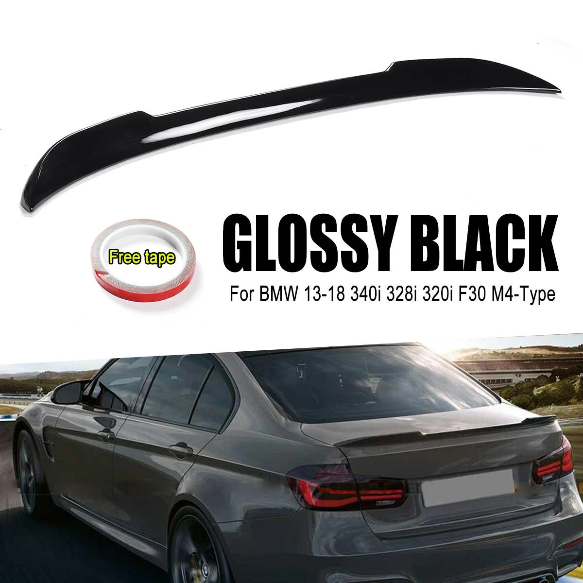 Cs Style Car Rear Trunk Spoiler Lip Boot Wing Lip For Bmw F30 340i 328i ...