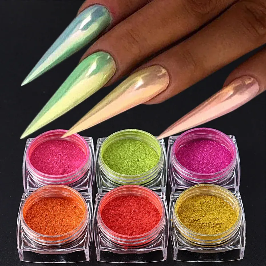 6-Colors-Metallic-Mirror-Nail-Powder-Colorful-Chrome-Glitter-Nail ...