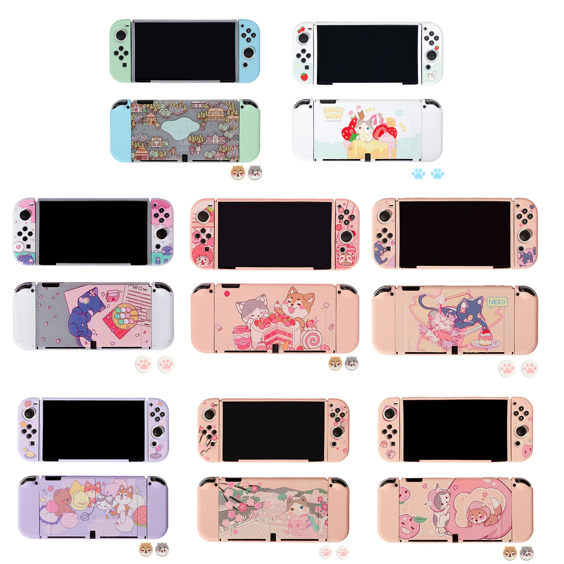 Cat Dog Tpu Soft Cover Skin Protective Case For Nintendo Switch Oled Ns ...