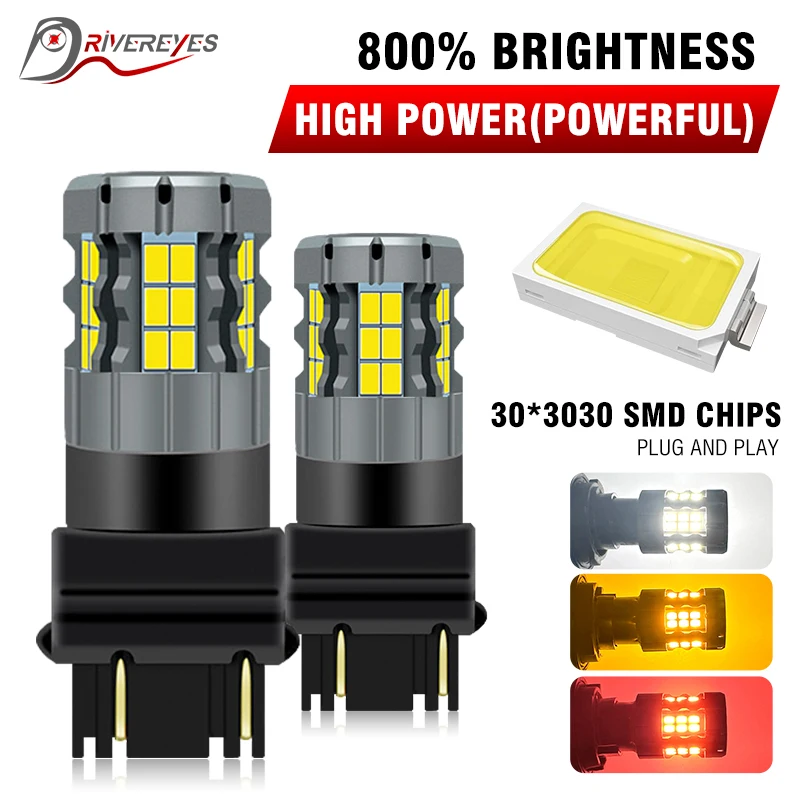 Dual-Color-LED-Brake-Lights-DRL-Turn-Signal-Bulb-Nenhum-erro-3157-3156 ...