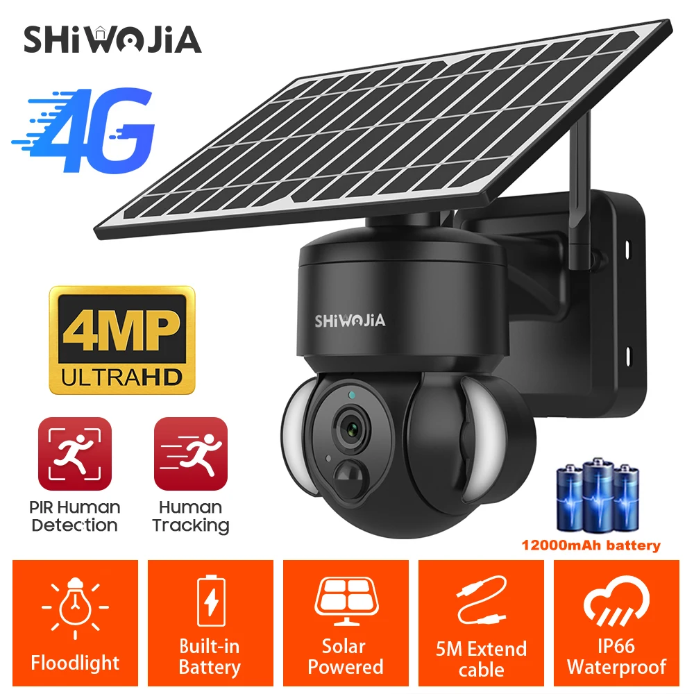 SHIWOJIA-4MP-WIFI-Solar-Camera-4G-Sim-Card-PIR-Human-Detection-Solar ...