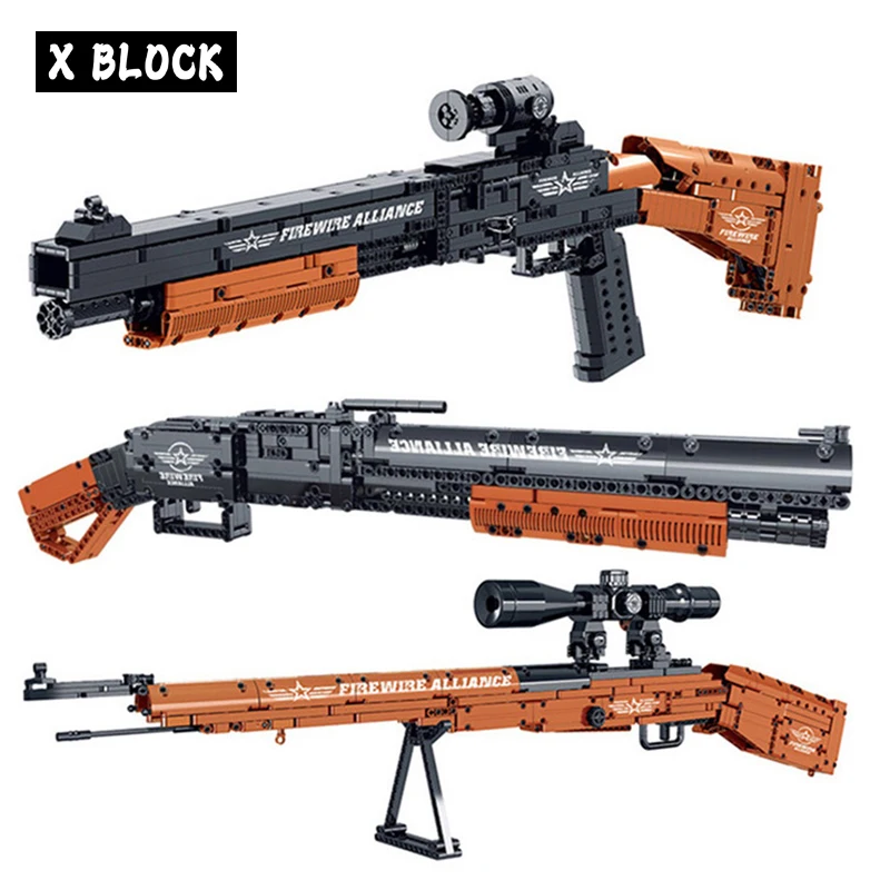 Military M4 Machine Gun 98K Sniper Rifle Assembled Building Blocks ...