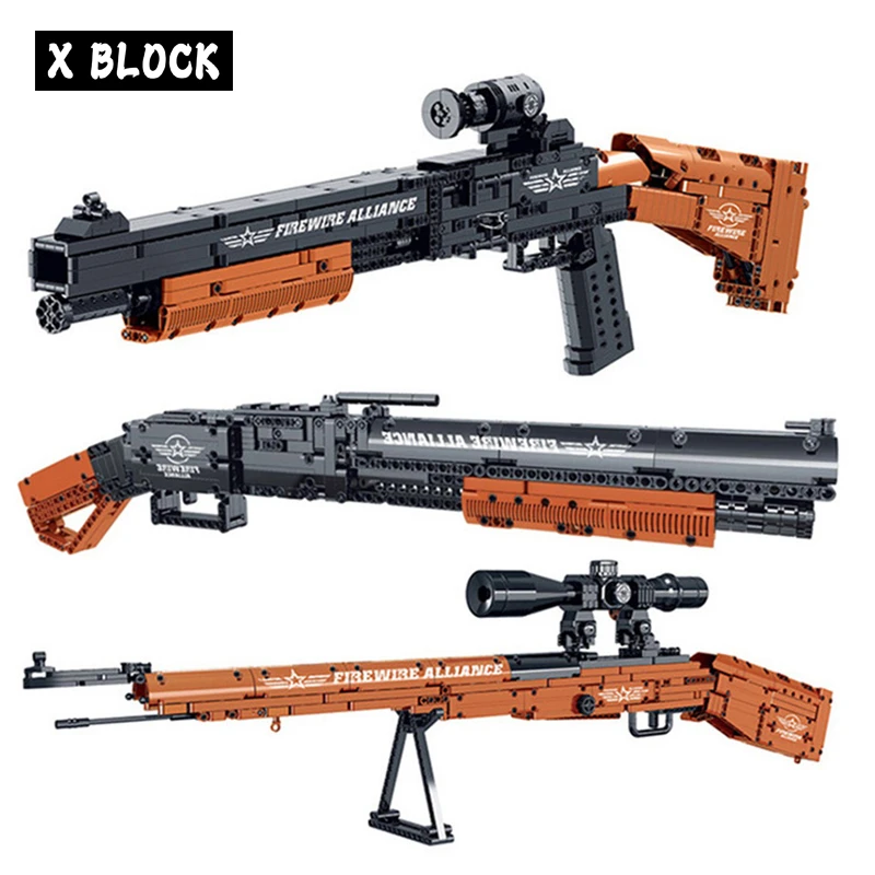 Military M4 Machine Gun 98K Sniper Rifle Assembled Building Blocks ...