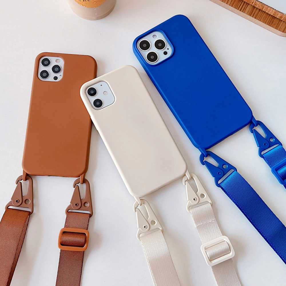 L-quido-Silicone-Soft-Phone-Case-Crossbody-Lanyard-Candy-Color-Colar ...