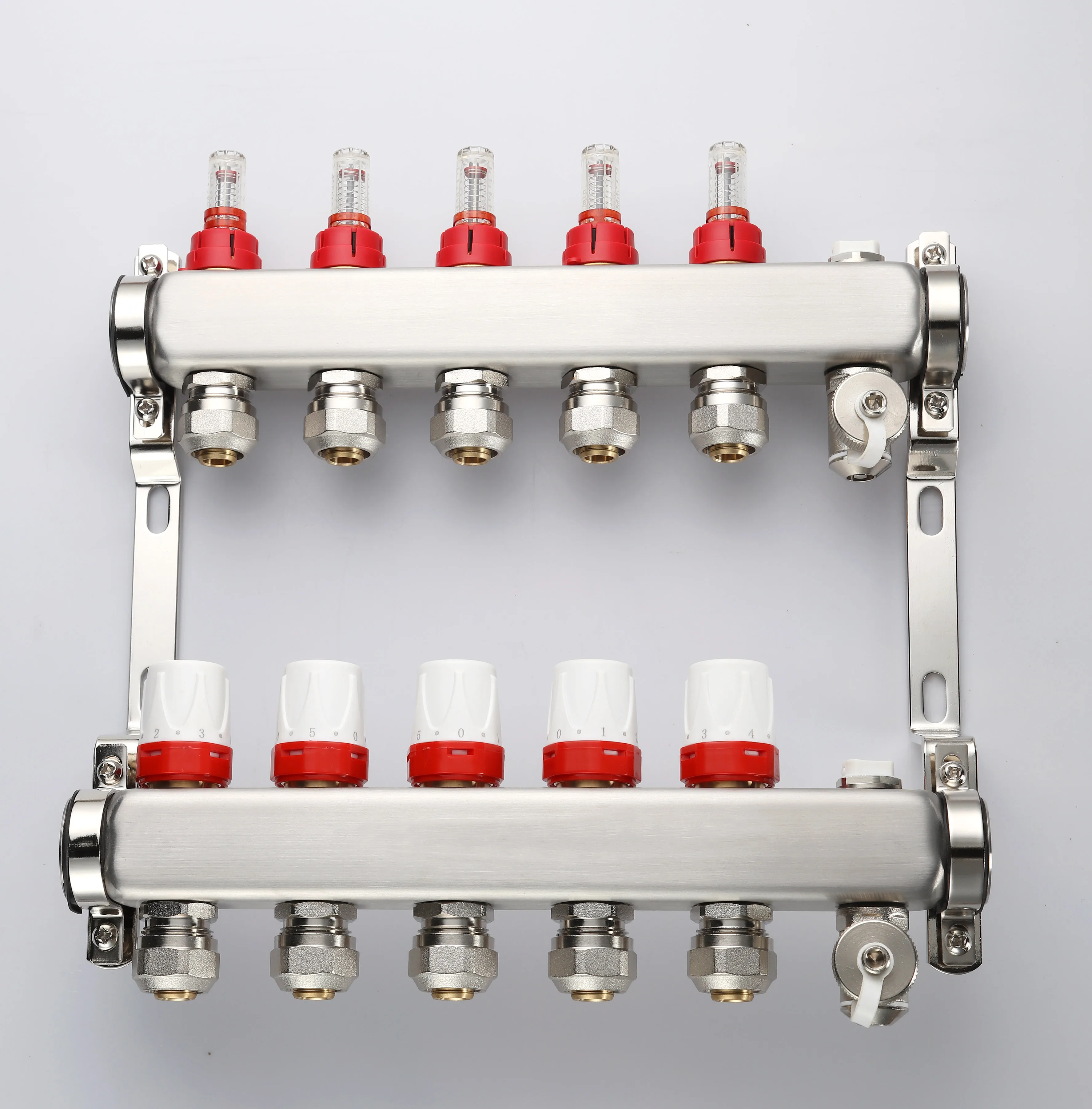 G1"*50mm Stainless Steel Underfloor Heating Manifold Kit with Flowmeter ...