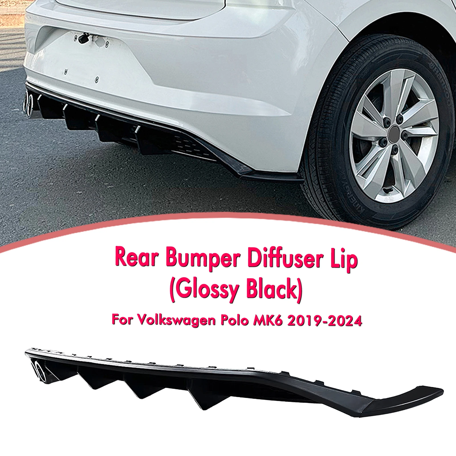 Rear-Bumper-Diffuser-Lip-Lower-Bracket-Splitter-Spoiler-Plate-Trim-For ...