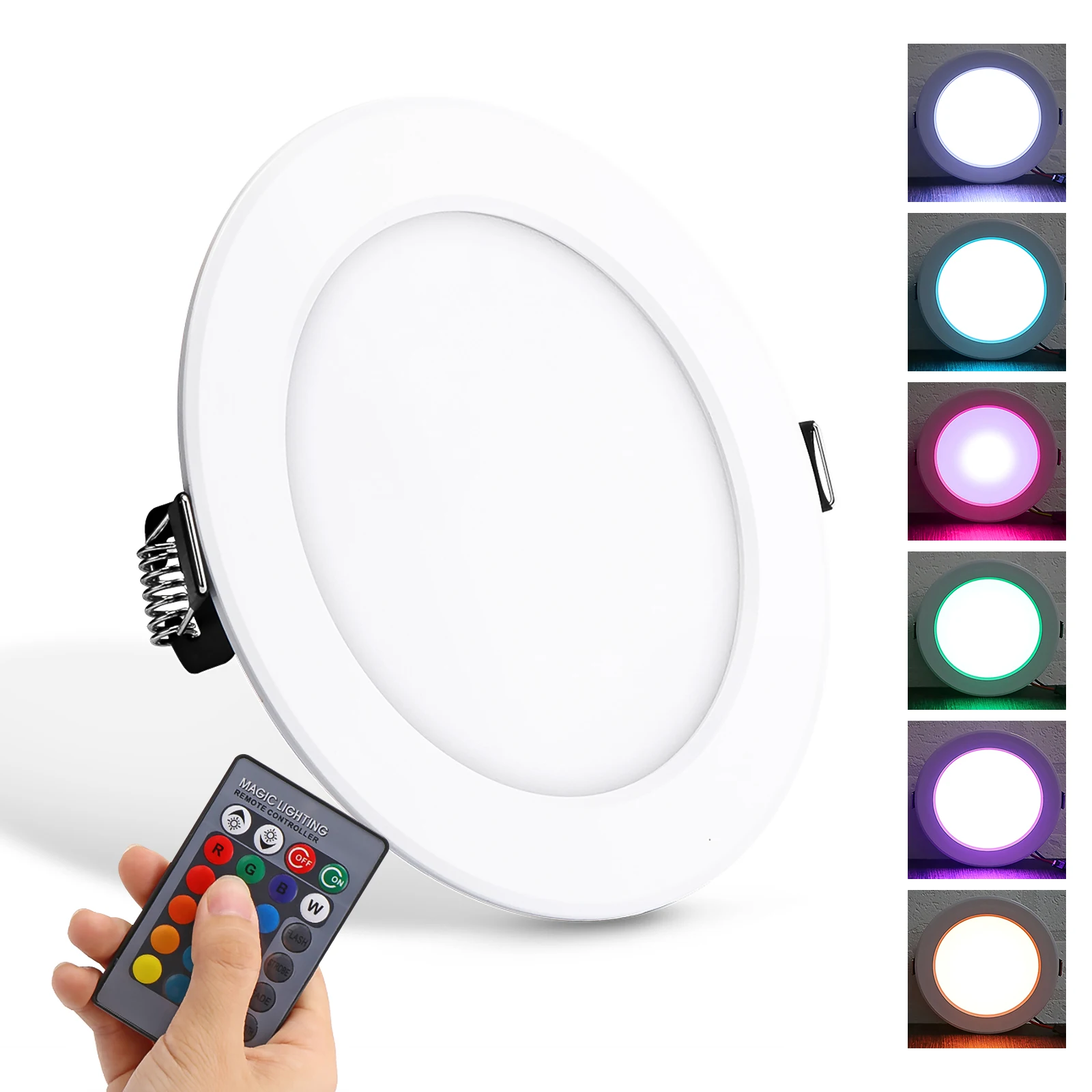 LED-Downlight-Recessed-Ceiling-Lamp-RGB-Color-With-Remote-Control-10W ...