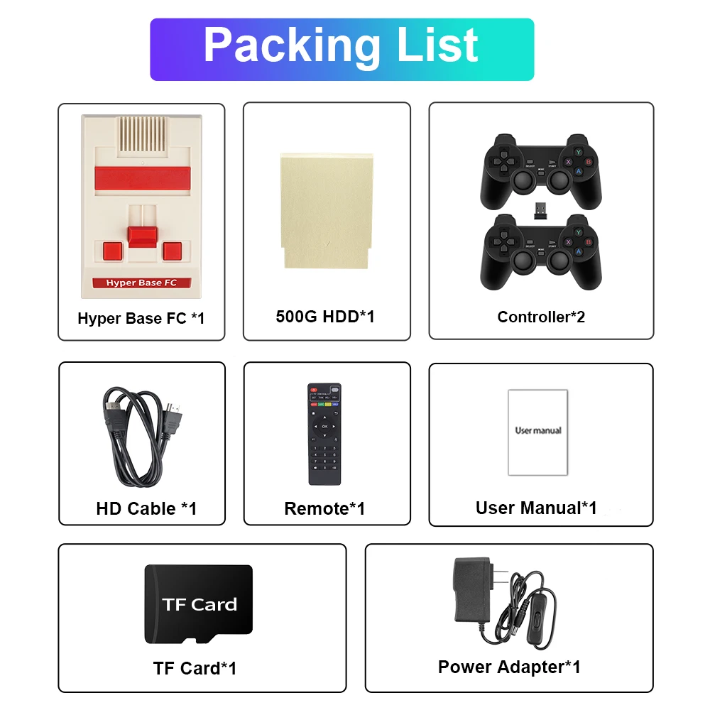 4K HD Portable Video Game Console With 500G Hard Drive Built-in 1700 ...