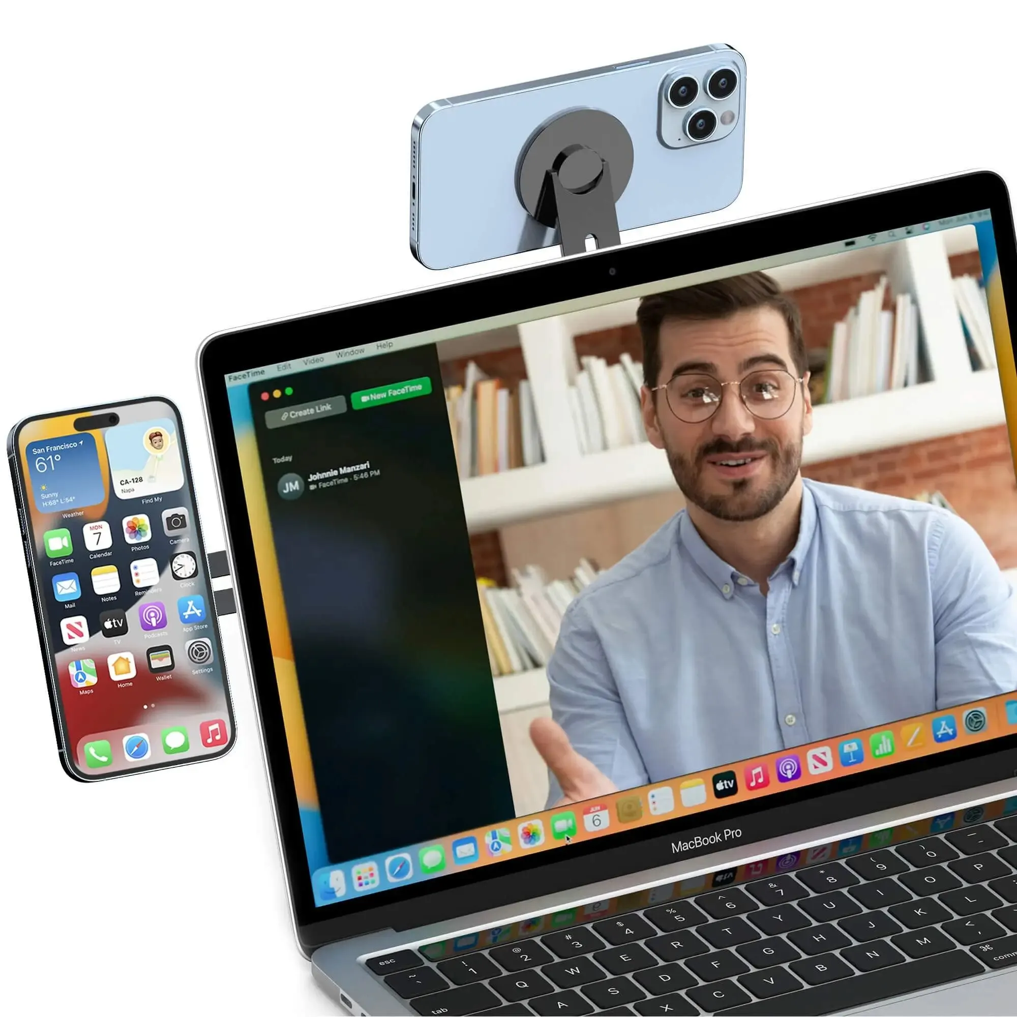 Continuity Flip iPhone Laptop Mount, Slim Magnetic Phone Holder Swivels ...