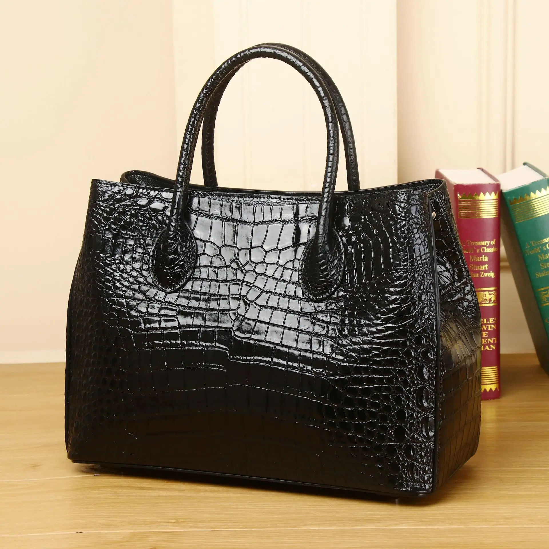 New-Fashion-Alligator-Women-Handbags-European-Designer-Cow-Genuine ...