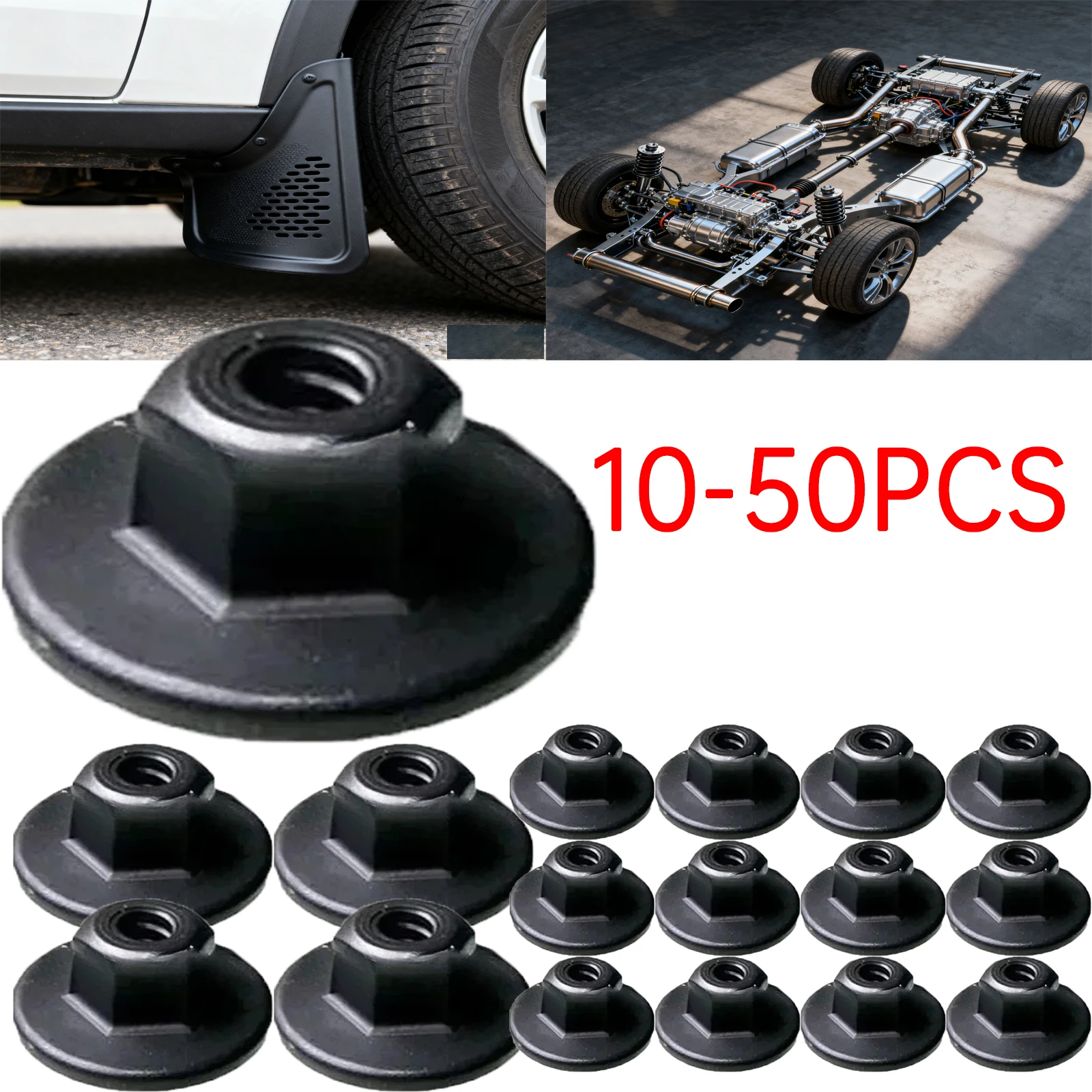 10-50PCS Auto Clips Hex Head Plastic Self-Threading Nut for BMW ...