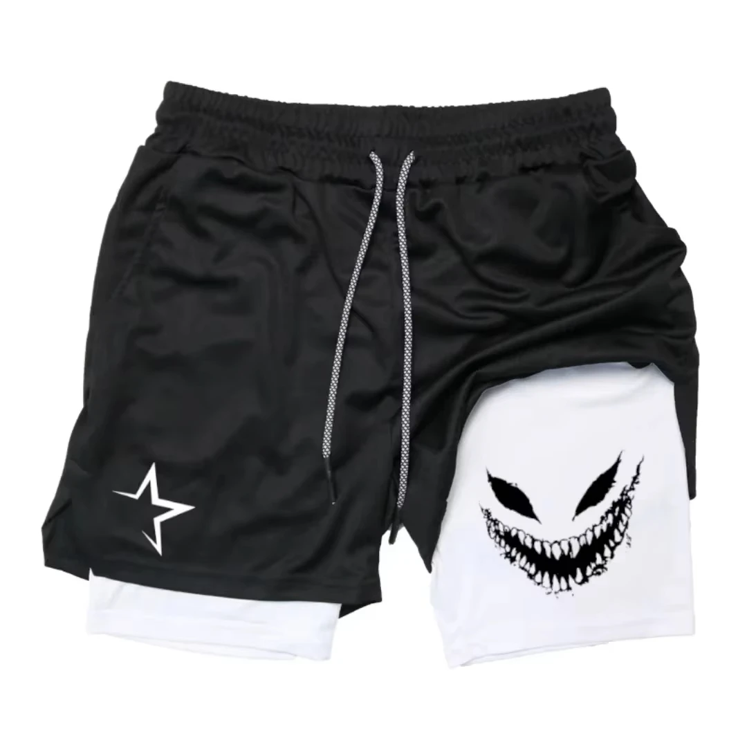 Men's sports breathable and quick-drying exercise shorts with Devil ...