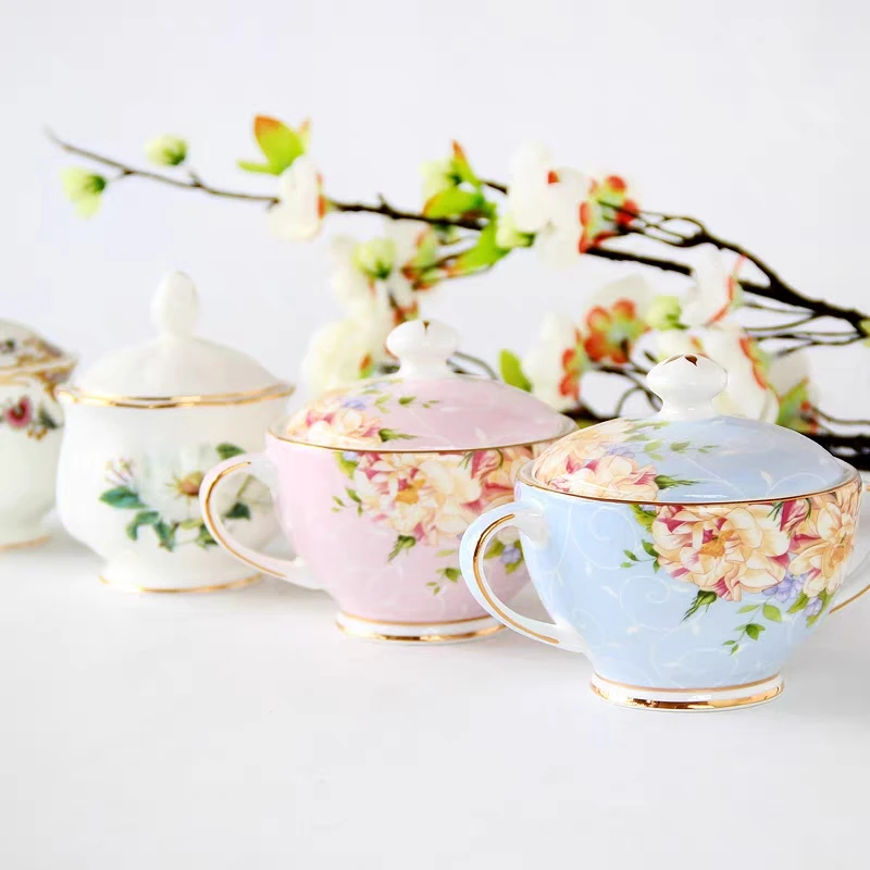 European-Style-Sugar-Bowl-for-Coffee-High-grade-Porcelain-English ...