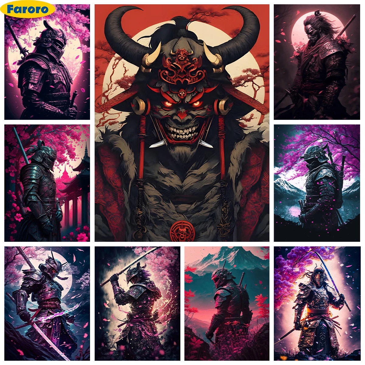 Japan-Samurai-Diy-Diamond-Painting-Kit-Samurai-Sword-5D-Diamond ...