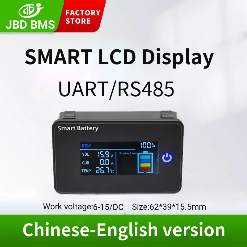 JBD Smart BMS LCD Display UART RS485 Communication BMS Protection Board Lithium Battery ...