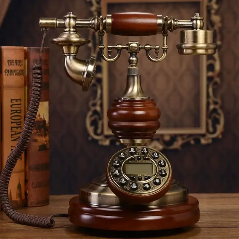 Solid-Wood-Digital-Telephone-Landline-Classic-Vintage-Antique-Telephone ...