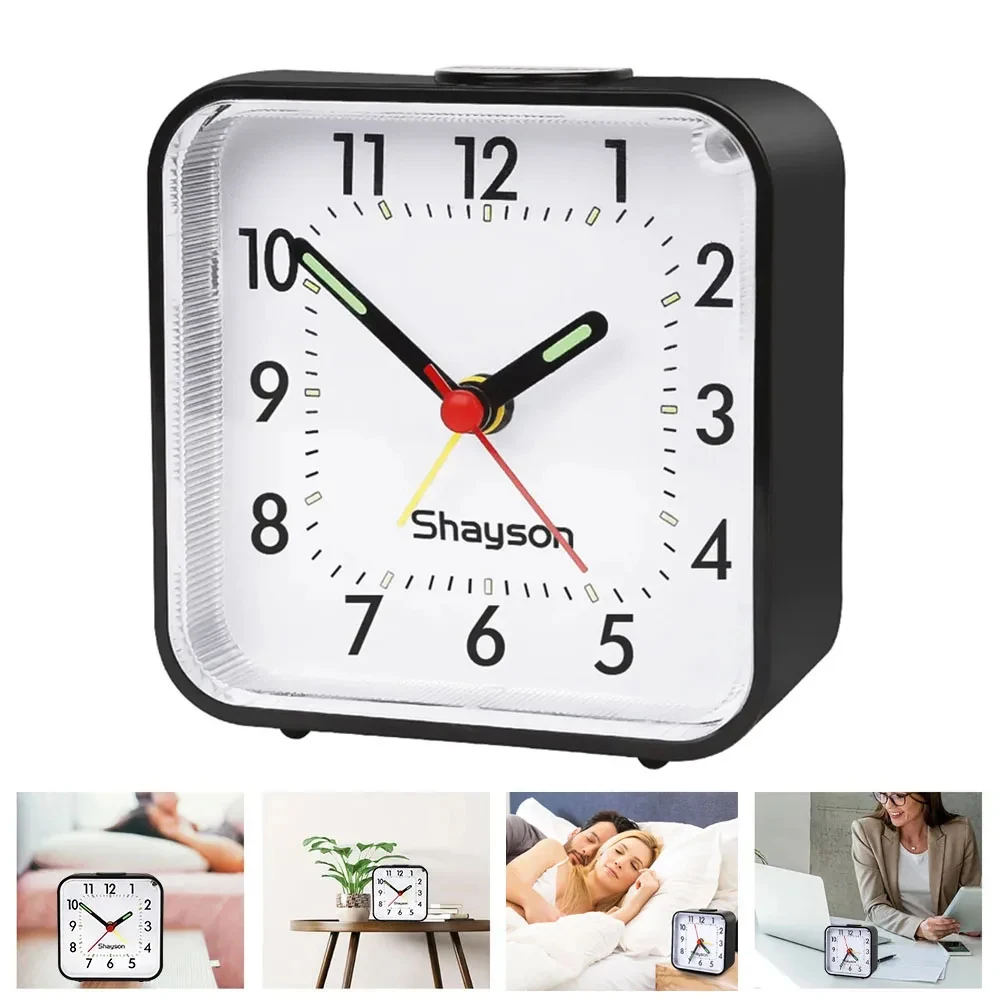 Reloj-despertador-anal-gico-sin-tic-tac-reloj-cuadrado-silencioso-con ...